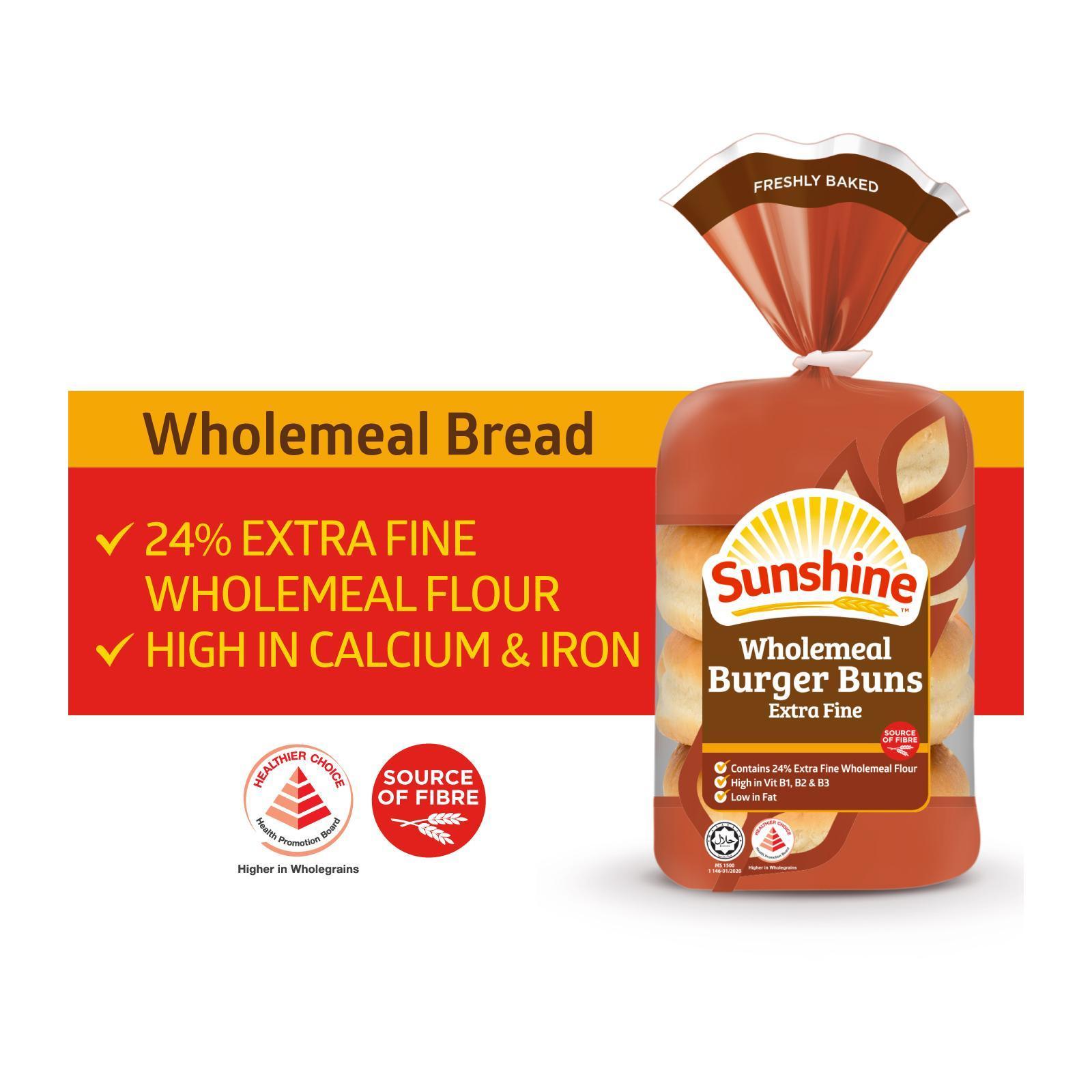 Sunshine Extra Fine Wholemeal Burger Buns | Lazada Singapore