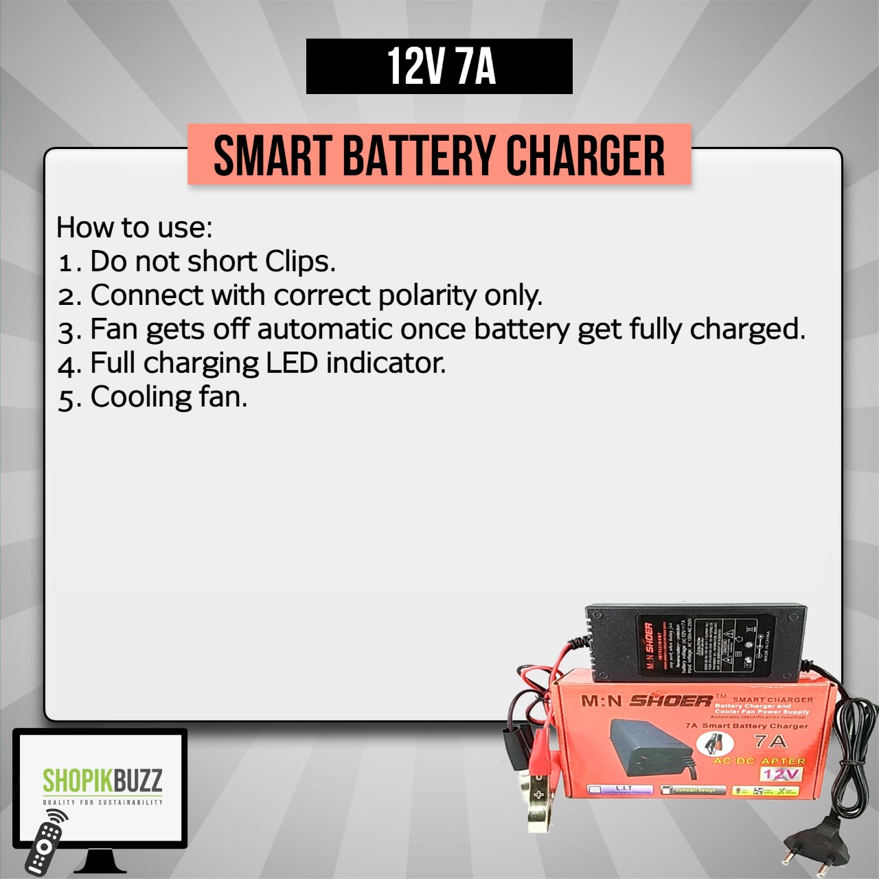 Full Automatic Car Battery Charger Smart Fast Power Charging For Wet ...