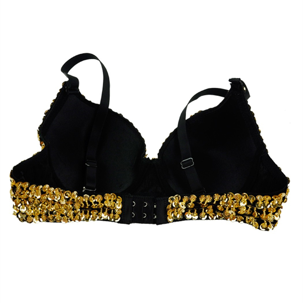 MwOiiOwM Women's Beaded Sequins Embellished Bra B/ C Cup Belly Dance ...