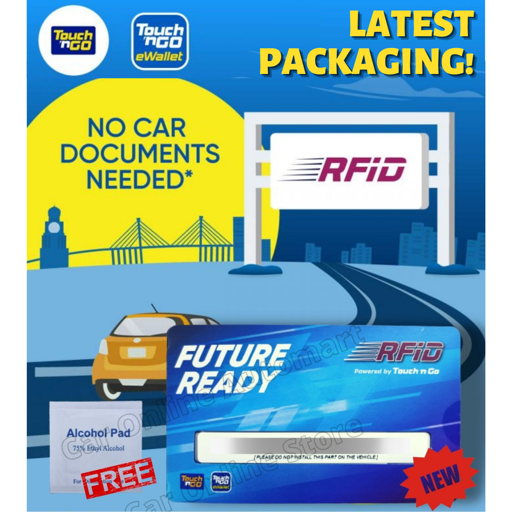 Touch ‘n Go Self-fitment (DIY) RFID Tag & RFID Holder (Suction Pump on ...