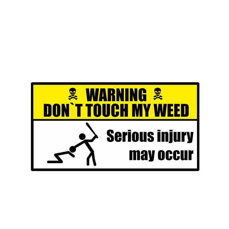 【NaturalNest】YJZT 14.6CM*7.6CM Funny Do Touch My Weed Car Decal PVC 12 ...
