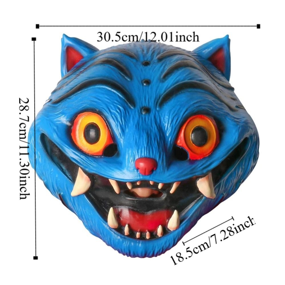 Derpy Style Funny Blue Tiger Latex Giant Eyes Latex Demon Hunters Fangs ...