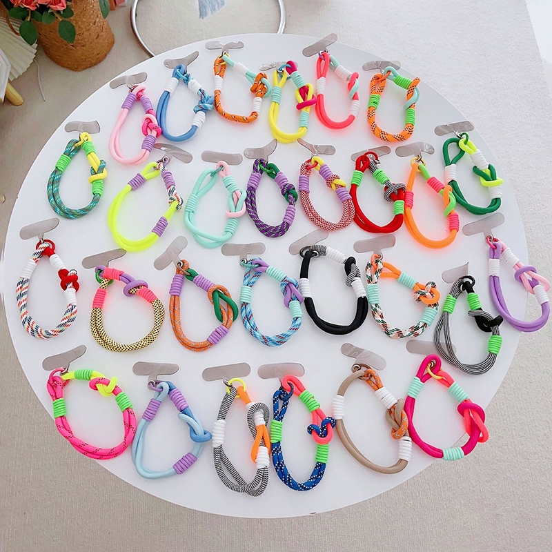 For IP 15 14 Pro Max Samsung Flip 4 Coloful Rope Chain Korean Mobile ...