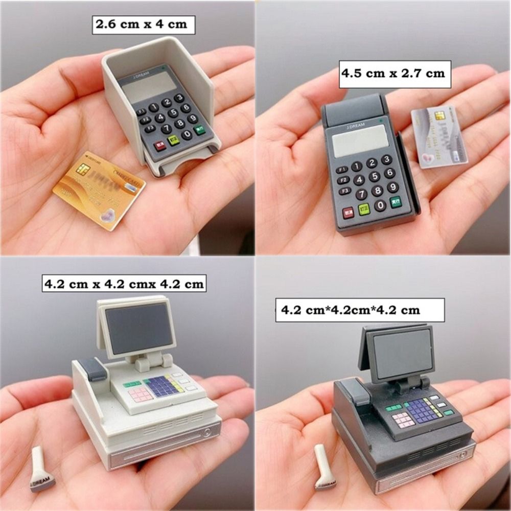 Diy Dollhouse Pos Machine Playing House Doll Supermarket Cashier Scene ...