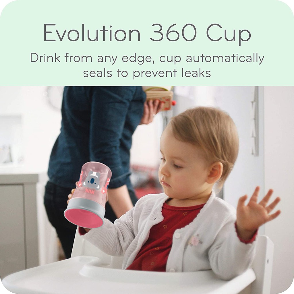 USA USA แก้วหัดดื่ม ถ้วยหัดดื่ม เทไม่หก NUK Evolution 360 Cup 8 oz ...