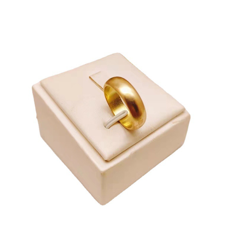 Pure brass men's and women's smooth ring dead mouth closed fashion ...