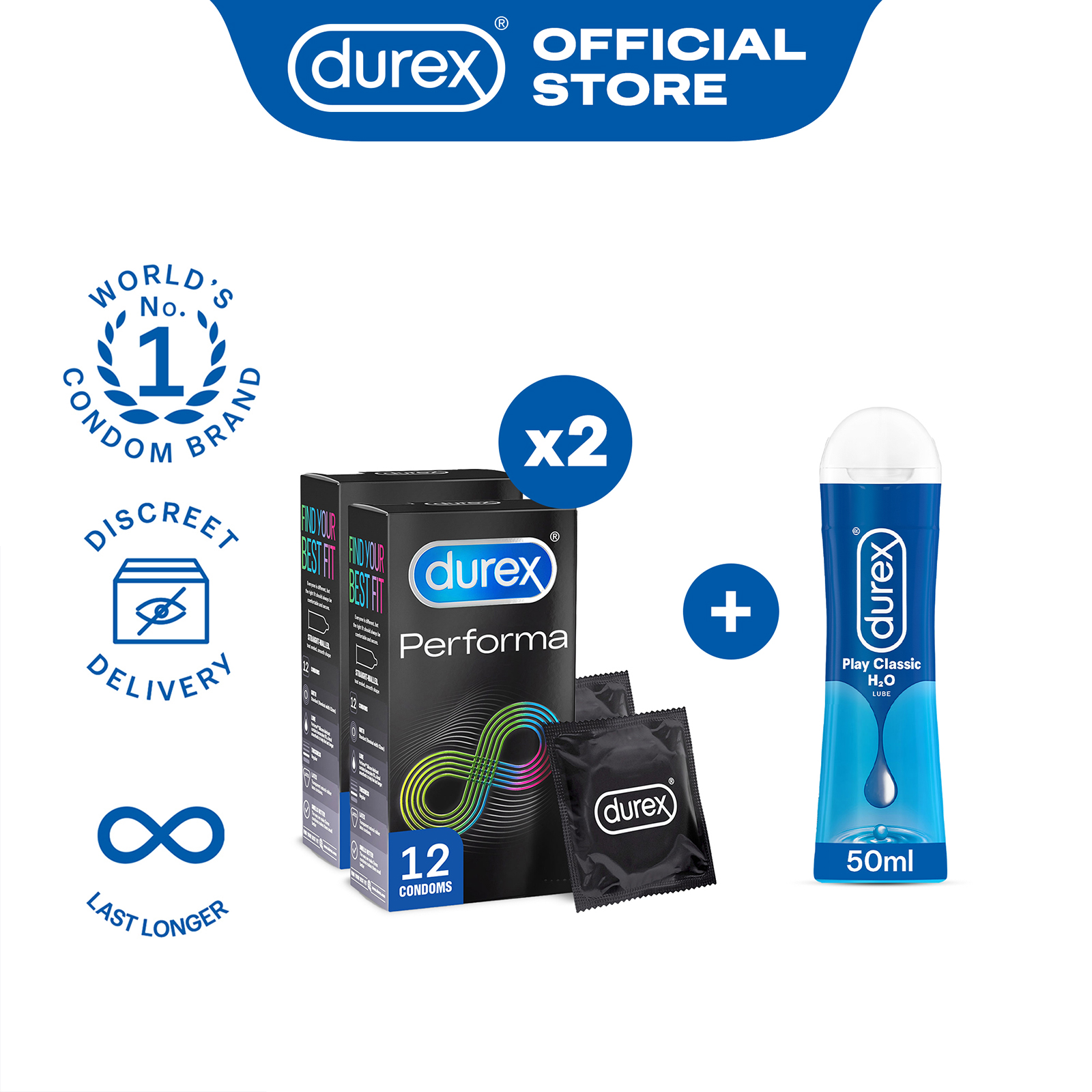 Durex Performance Bundle - Performa 12s + Classic Lube 50ml | Lazada ...
