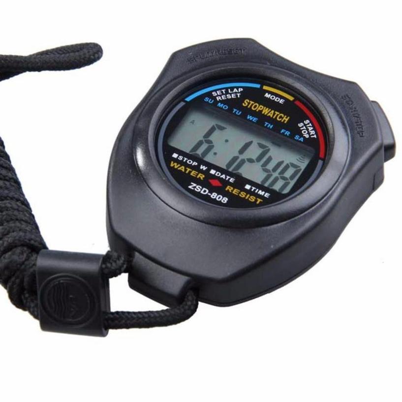 Digital Stopwatch LCD Sports Stop Watch Timer Counter Alarm Clock ...