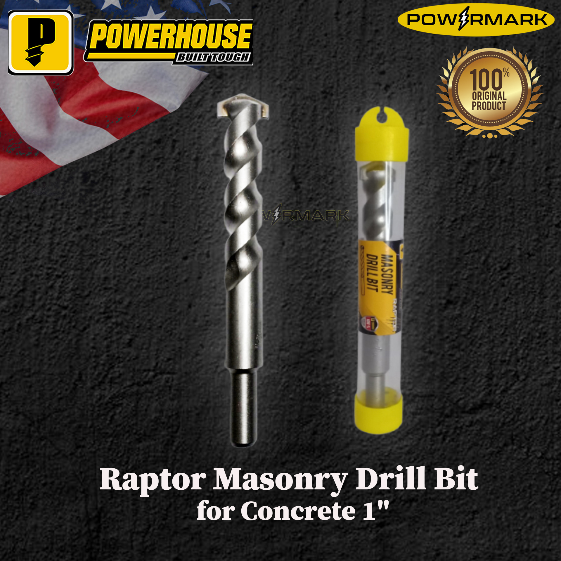 POWERHOUSE Raptor Masonry Drill Bit for Concrete 1" [POWERMARK | PAC ...