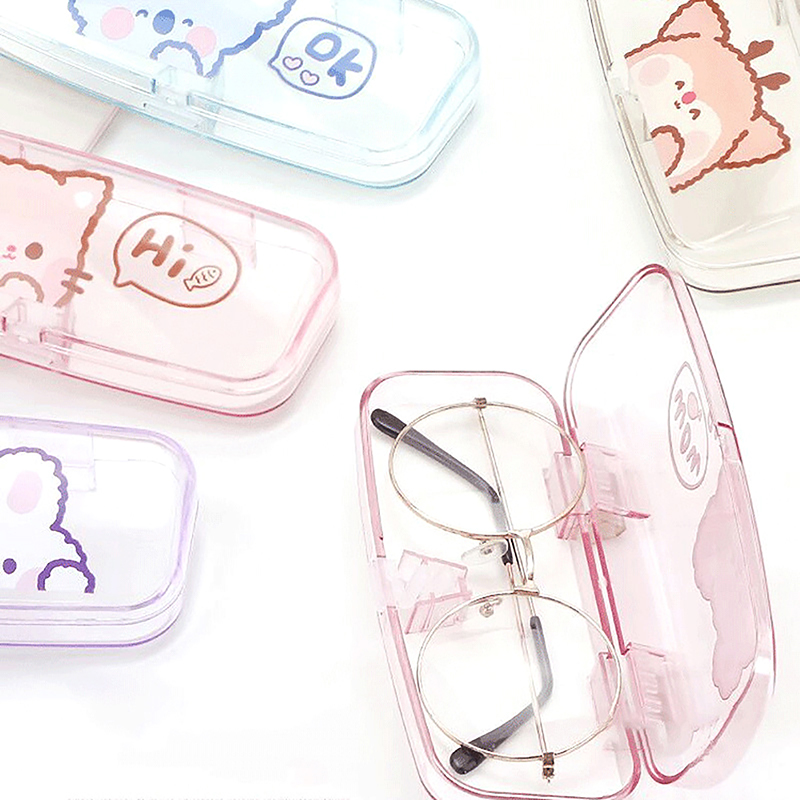 Big Transparent Glasses Case Matte PVC Eyeglasses Case Student Myopia ...