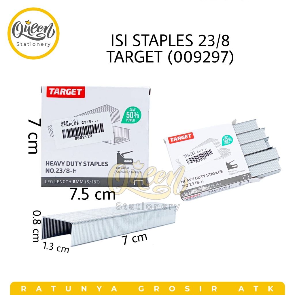 1 KOTAK KECIL ISI STAPLES 23/8 TARGET (009297) / ISI STAPLER / ISI ...