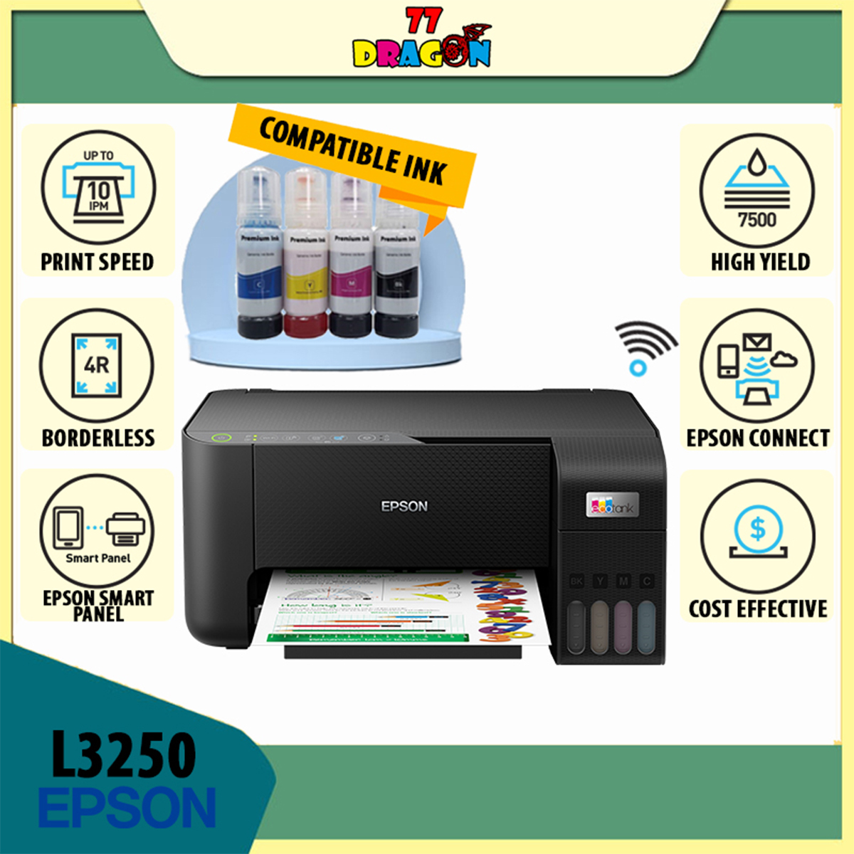 Epson EcoTank L3250 Wi-Fi All-in-One Ink Tank Printer (Print, Scan ...