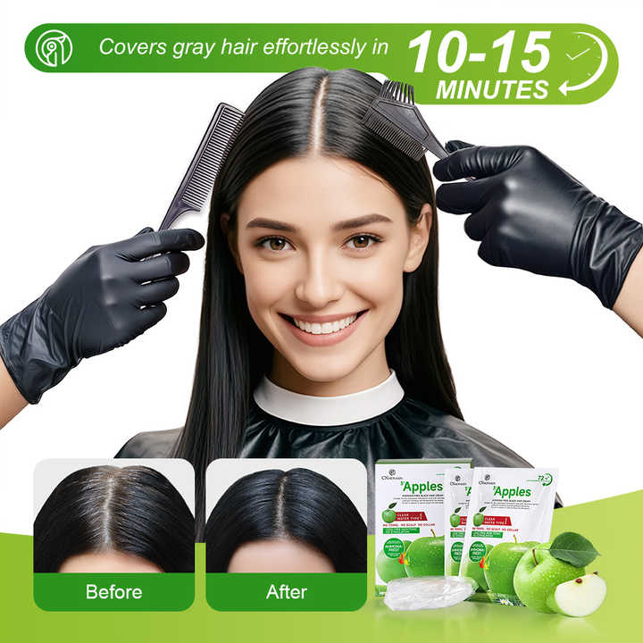Fast Champion Apple Black Hair Color Shampoo - Pack of 10 (25ml Each ...