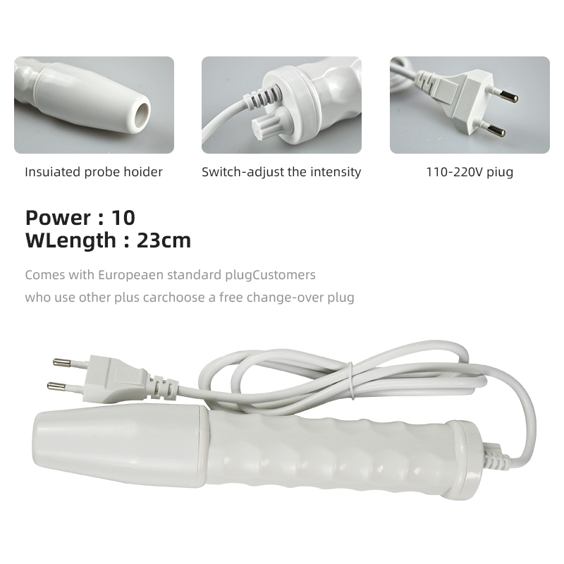 Portable High Frequency Facial Machine Mushroom Tongue Bend Comb Tube ...