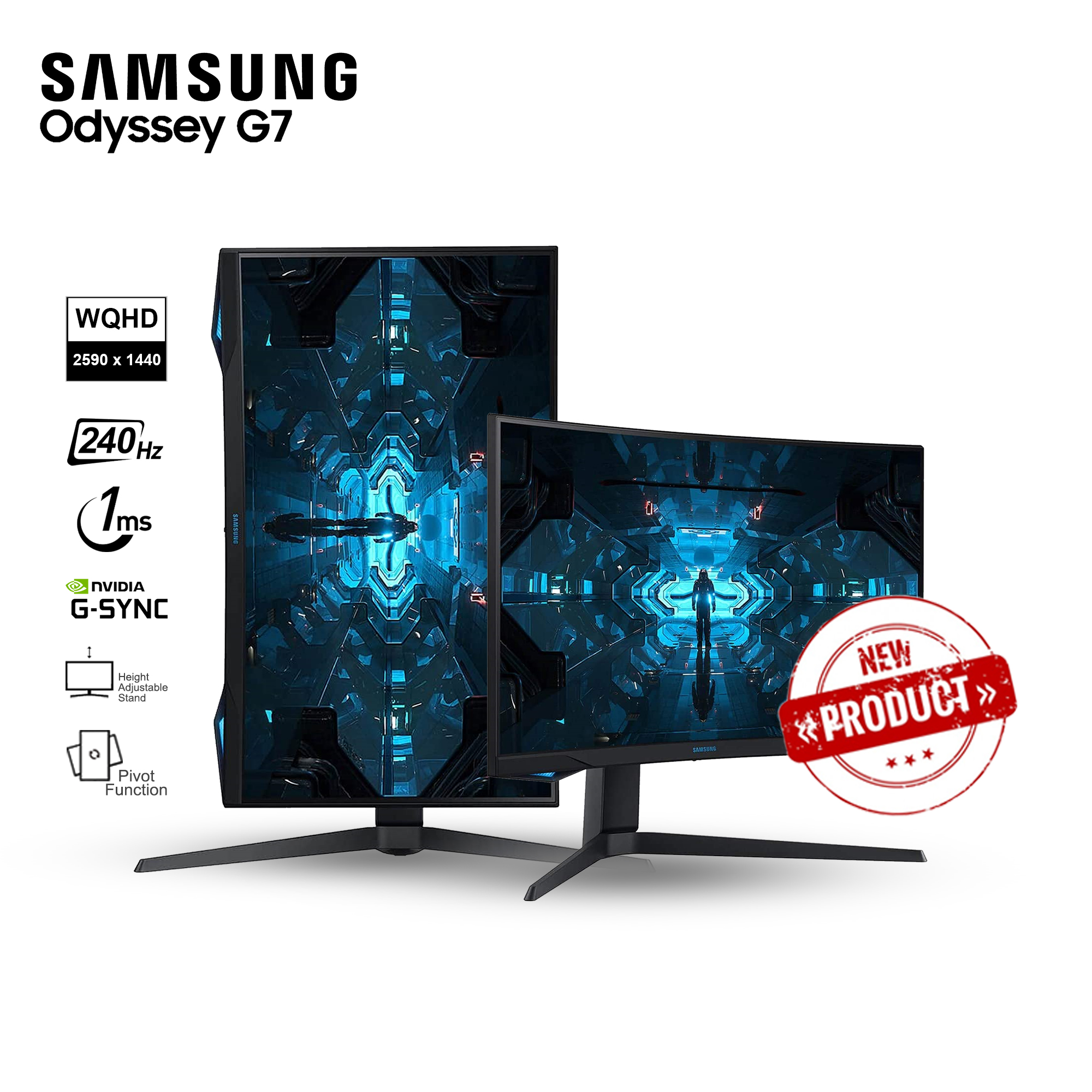 Samsung 27 inch LC27G75TQSEXXP Gaming Monitor Odyssey G7 / WQHD ...