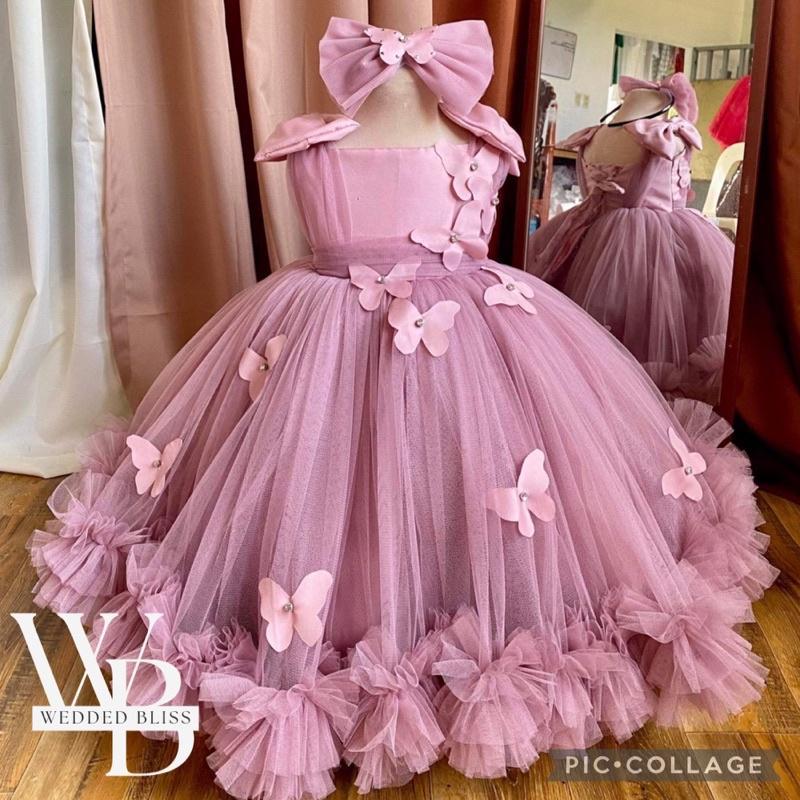 【24HDelivery】 TRENDY RAFFLES GOWN FOR KIDS ( Birthday, Pang Abay ...