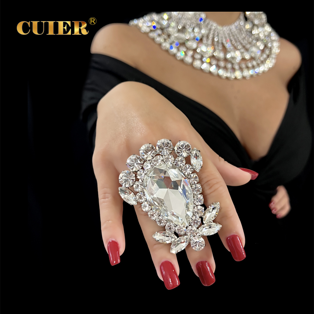 New CUIER Collor Jewelry Set for Women Crystal Gemstones Oversize Drag ...