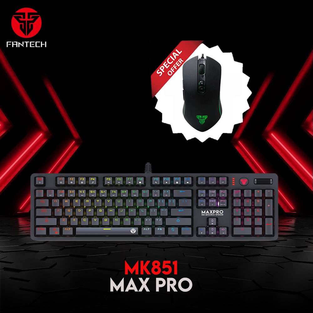 FANTECH BUNDLE Fantech Keyboard Max Pro MK851 Mechanical RGB ...