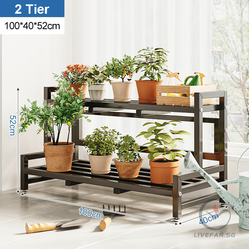 LZD Stainless Steel Flower Rack Indoor/Outdoor Metal Plant Rack Ladder ...