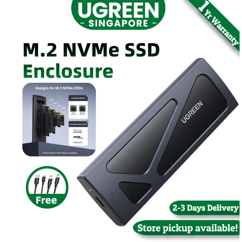 UGREEN M2 SSD Case NVME/SATA External Hard Drive Case SSD Caddy M.2 SSD ...