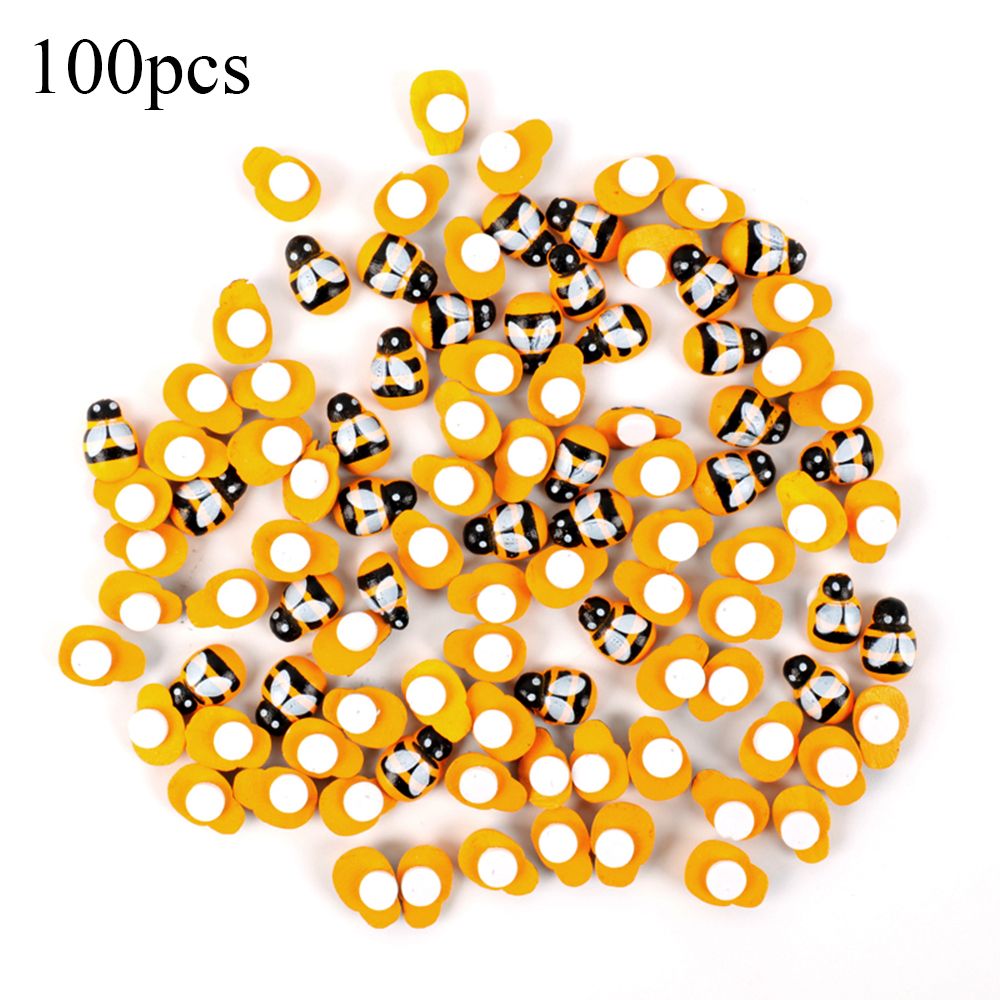 CBHH สติกเกอร์ตกแต่งผนังศิลปะบนผนังขนาดเล็กผึ้งสติกเกอร์ฟองน้ำสมุดภาพมีกาวในตัวไม้100ชิ้น ...