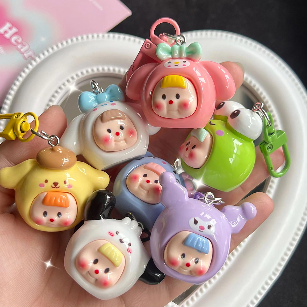 FS Cute Large Three-dimensional Multi-sister Keychain Ins Sweet Girl ...