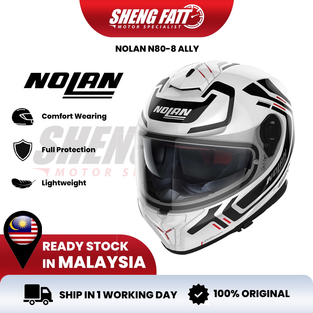 NOLAN N80-8 Ally Full Face Helmet Motor Visor Topi Keledar Keselamatan ...