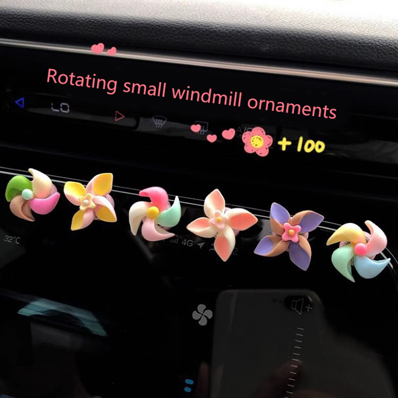 Rotating Small Windmill Model Decor Cute Creative Car Mounted Ornaments ...