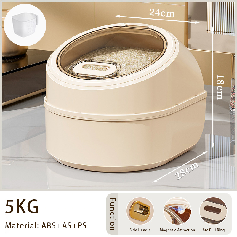 Vision 5kg/10kg/12.5kg Rice Storage Box Dry Food Dispenser Rice Storage ...