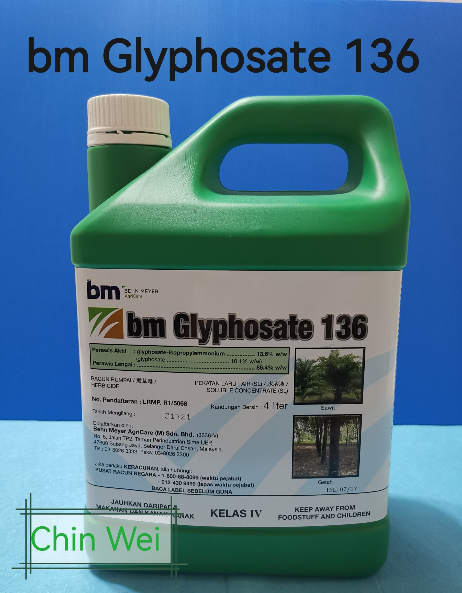 4L bm Glyphosate 136 Behn Meyer Racun Rumput Rumpai 13.6% (Sama Dengan ...