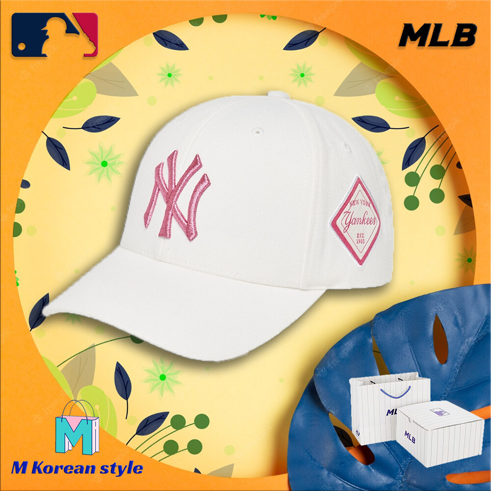 ของแท้ 100 MLB หมวก หมวกแฟชั่นหญิง NYLA Cap Peaked Cap Baseball Cap ...