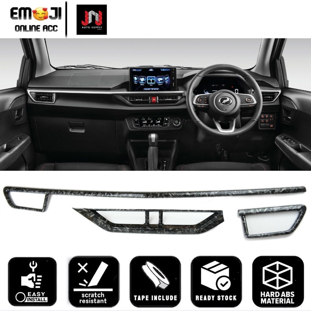 FORGED CARBON Perodua Axia 2023 Interior Steering Aircond Radio ...