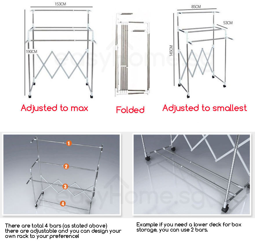 Korean Clothes Rack Br703 BR702 drying rack foldable laundry rack ...