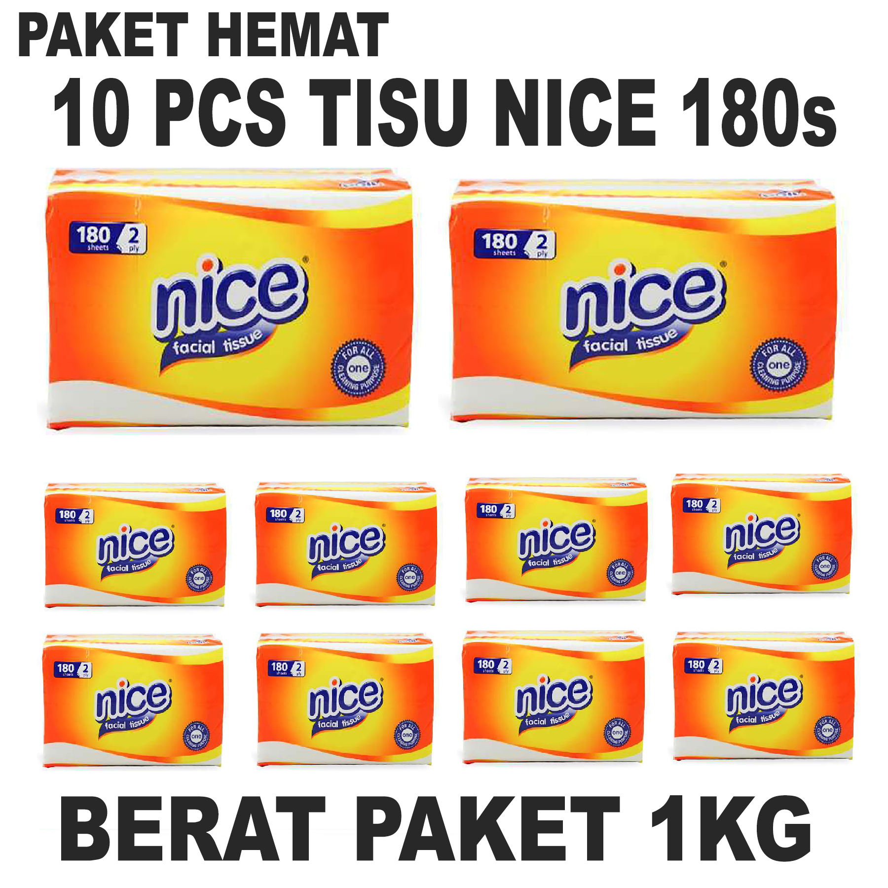 10 Pack Tisu Nice 180S 2ply / 10pcs Tisu Nice 180 Sheet 2ply / Tissu ...