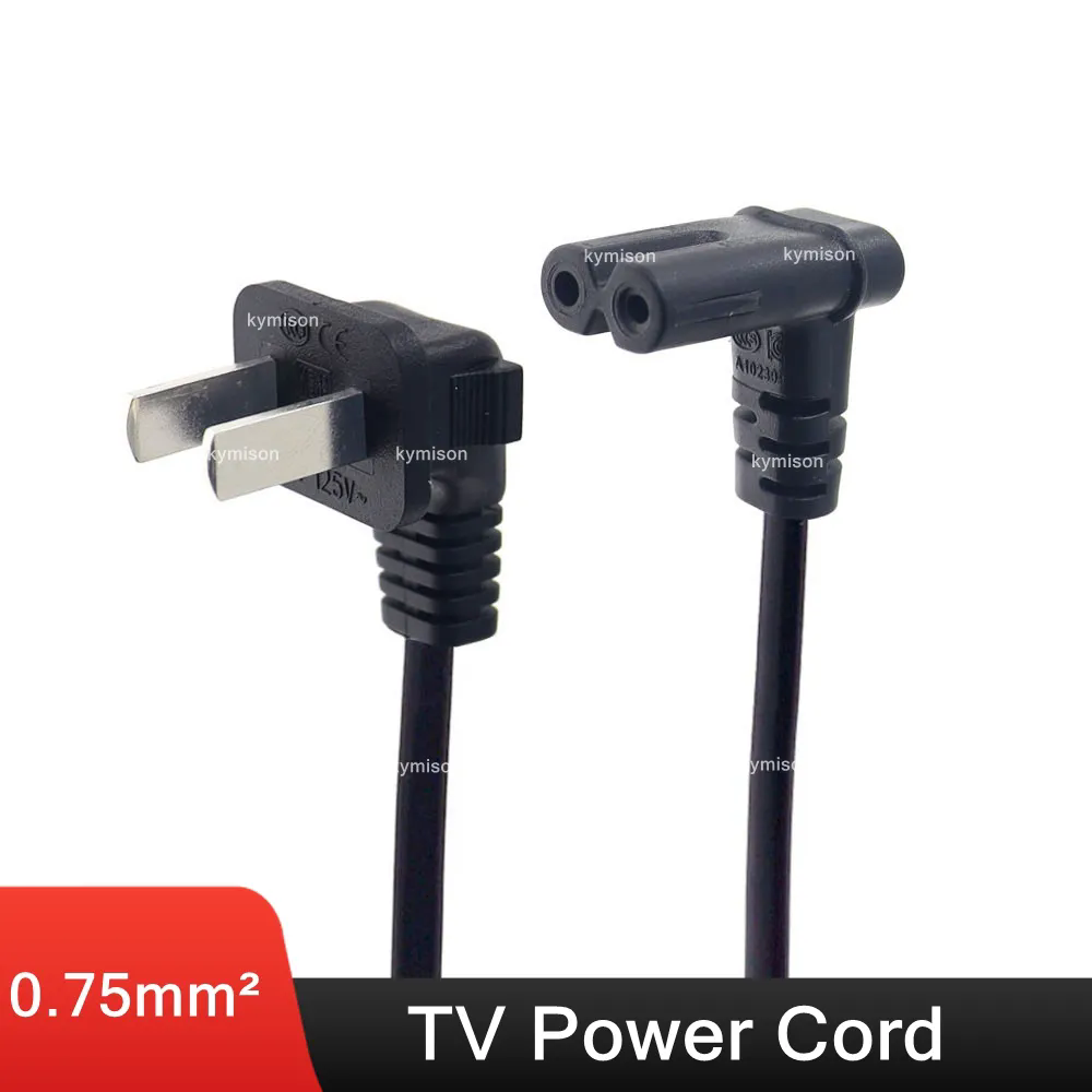 IEC 320 C7 To 2Pin Plug Power Cord For TCL TV, C7 Right Angled 90 ...