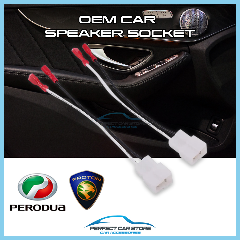 2pc Plug and Play Car Speaker Cable Socket For Toyota / Honda / Perodua ...