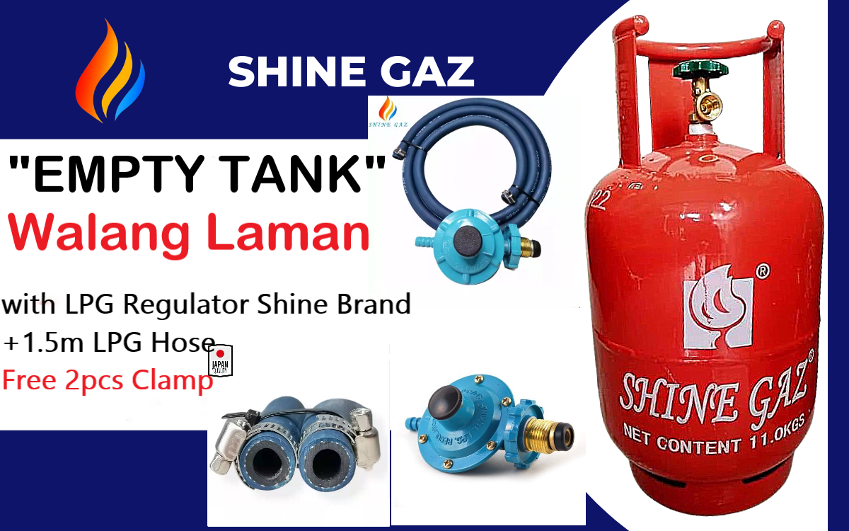 SHINE GAZ LPG Gas Tank 11.0KG, POL-valve and snap-on, (WALANG LAMAN ...