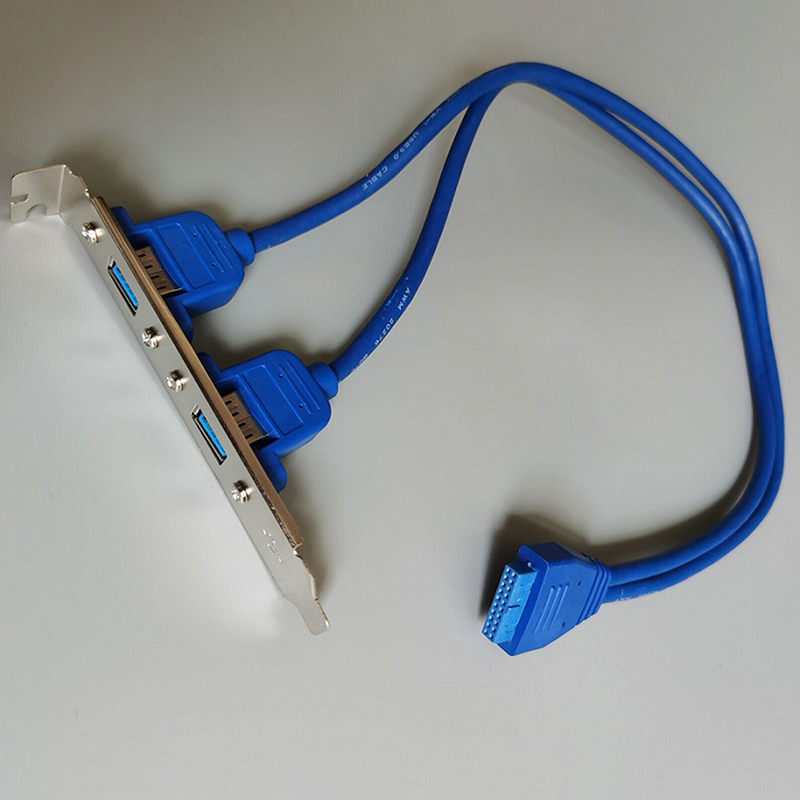 20 Pin to Dual USB3.0 Baffle Extension Cable High Speed Back Panel ...