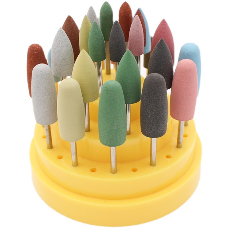 28pcs Dental Silicon Rubber Polishing Grinding Head Kit with Plastic ...