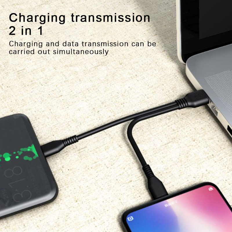 2 in 1 Type C Micro USB Cable Mobile Phone Fast Charger Cable Two ...
