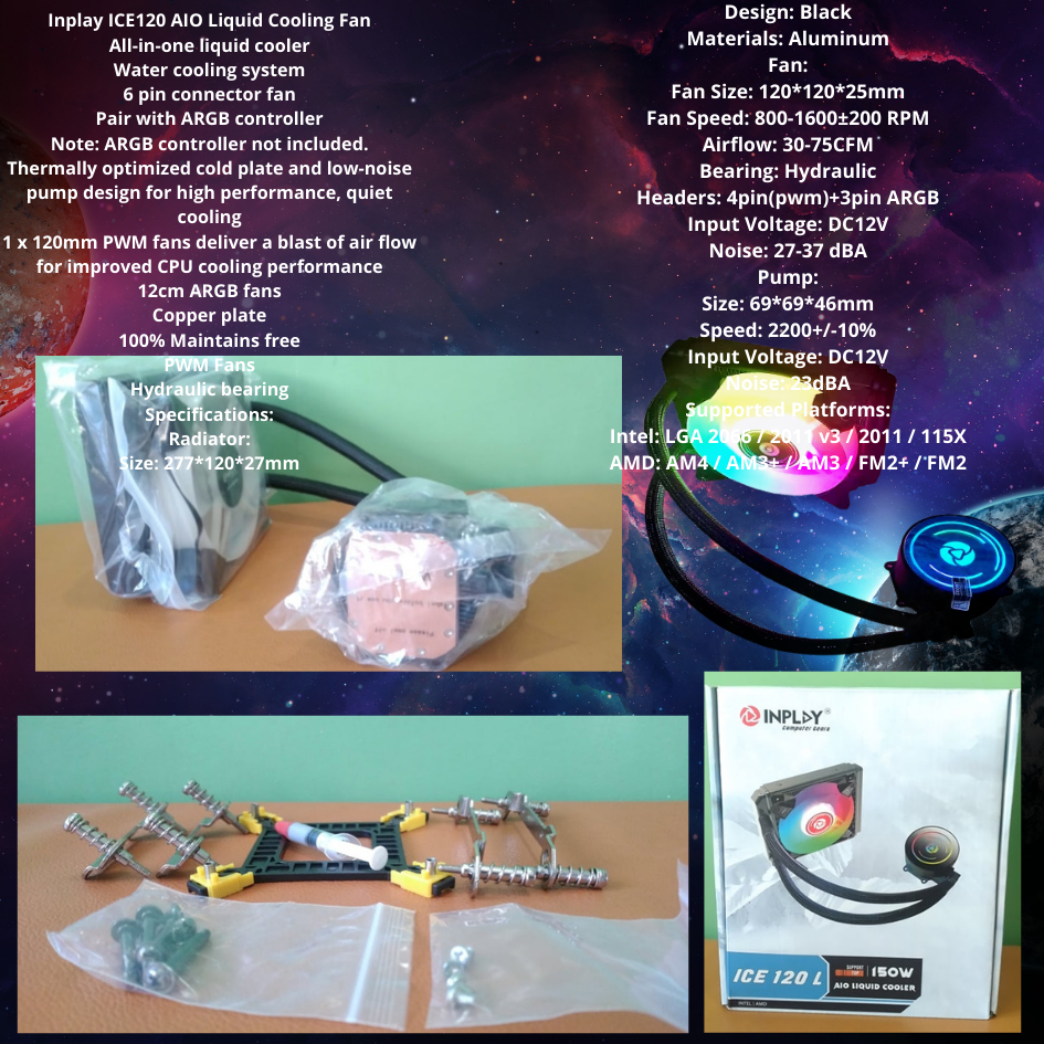 INPLAY ICE-120L AIO LIQUID COOLER BLACK | Lazada PH