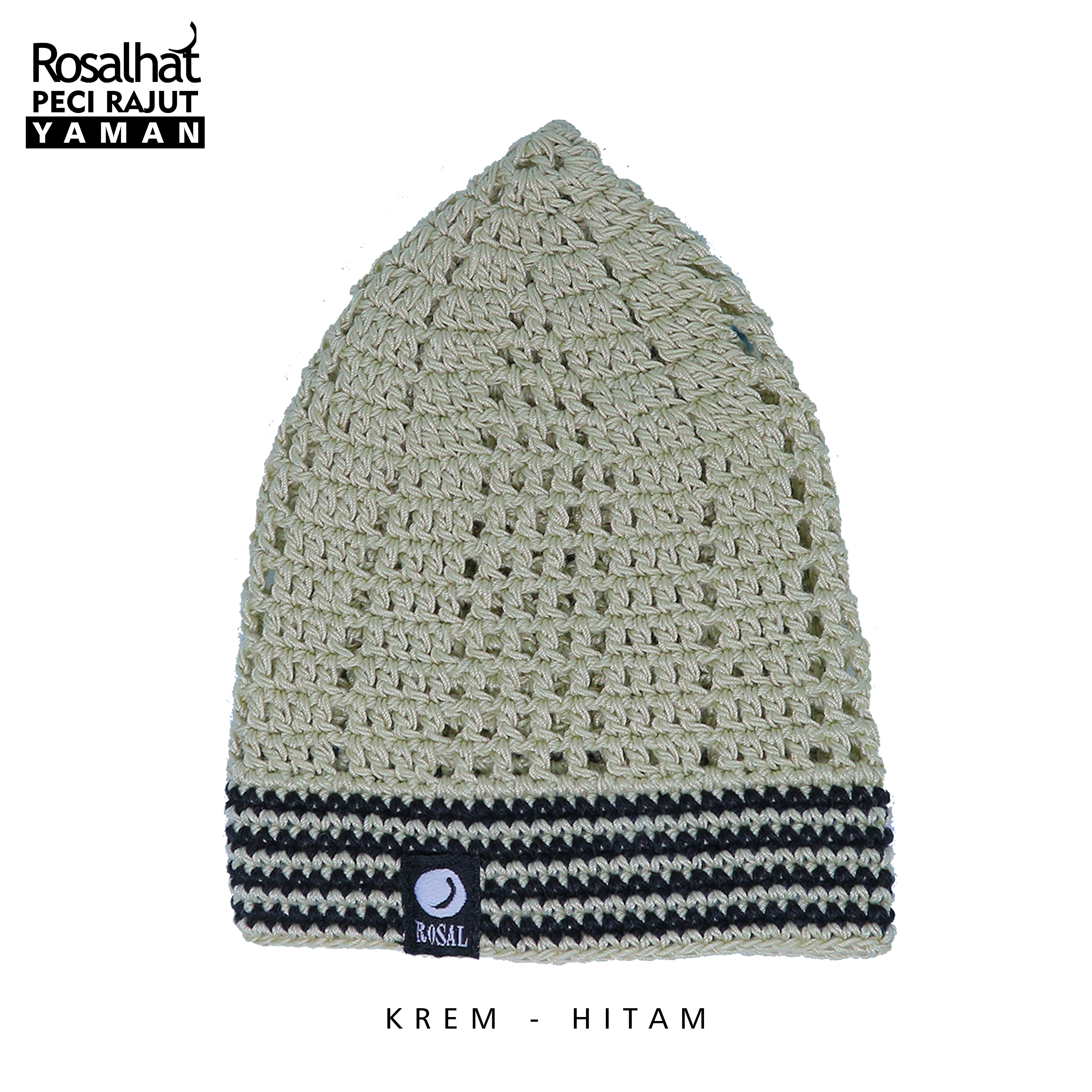 Peci Rajut Yaman Peci Sholat Kupluk Cotton Cap Muslim Laki Pria ROSAL ...