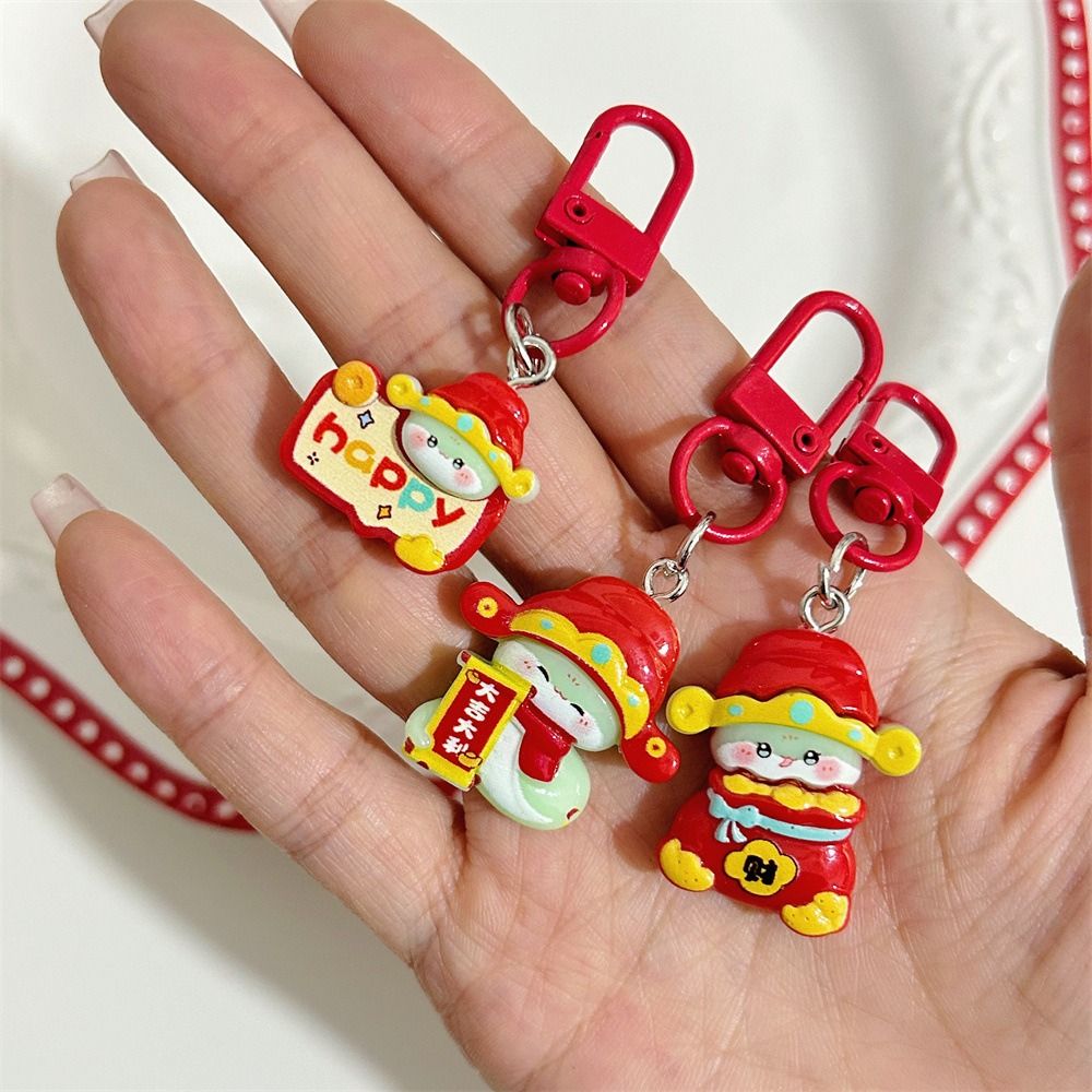 Cute Spring Festival Snake Keychain God of Wealth Wealth 2025 New Year ...