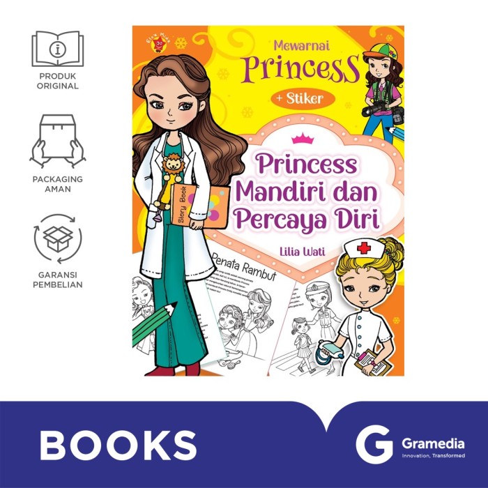 Mewarnai Princess + Stiker: Princess Mandiri dan Percaya Diri | Lazada Indonesia