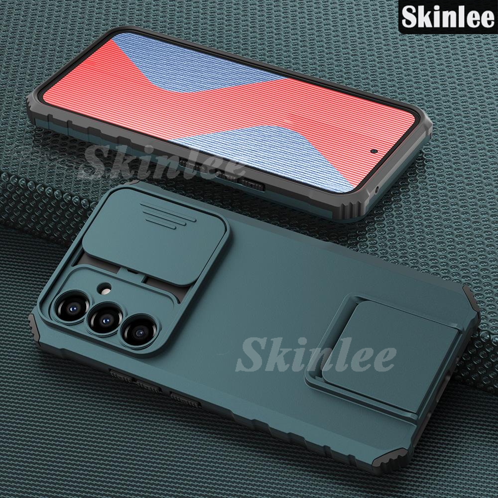Phone Case for Samsung Galaxy S24 FE Hard Armor Shockproof Slide Camera Protection Built-in ...