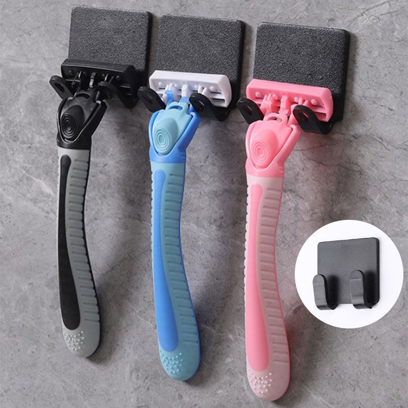 2pcs Punch Free Razor Holder Storage Hook Wall Men Shaving Shaver Shelf ...