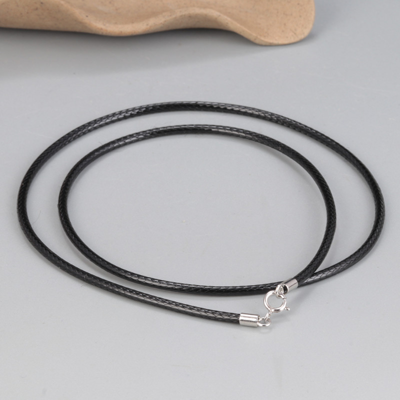 【Super Sale】Buckle Black Leather Rope Pendant Necklace Wax Rope ...