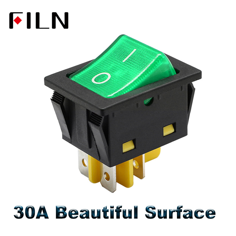 【TopazTrove】Heavy Duty 30A 250VAC KCD4 Rocker Switch on off dpst LED ...