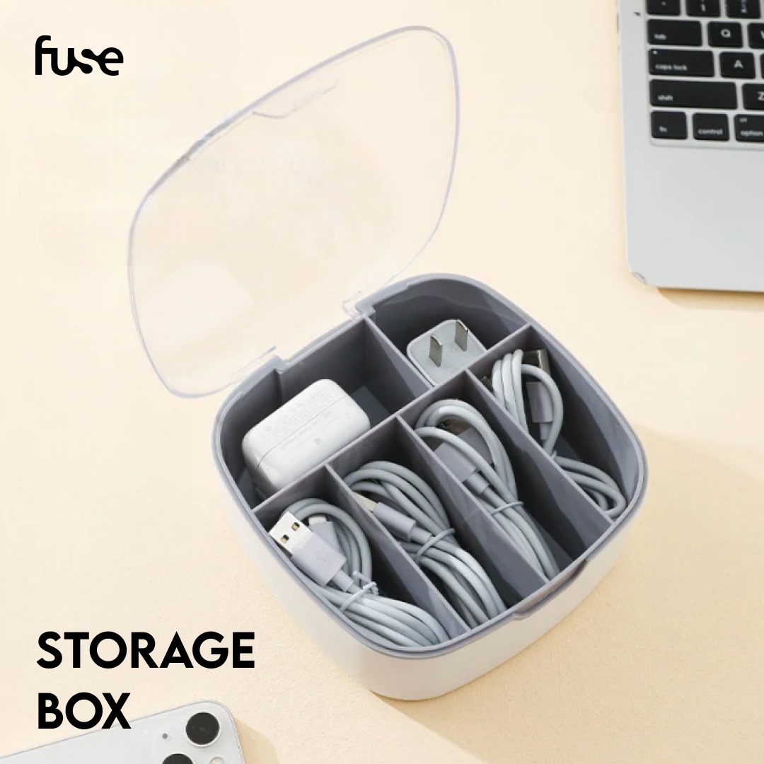 Desktop Data Cable Organizer Box – Dustproof, Transparent, Multi-Cable ...