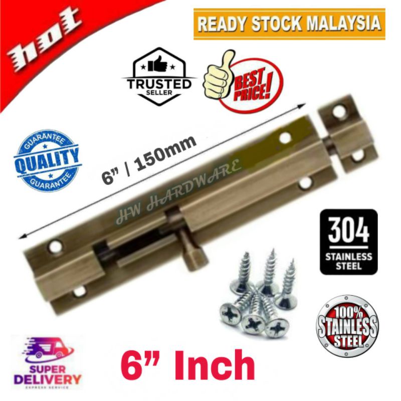Stainless Steel Door Lock Latch Tower Bolt Door Lock Latch / Gate Fence ...